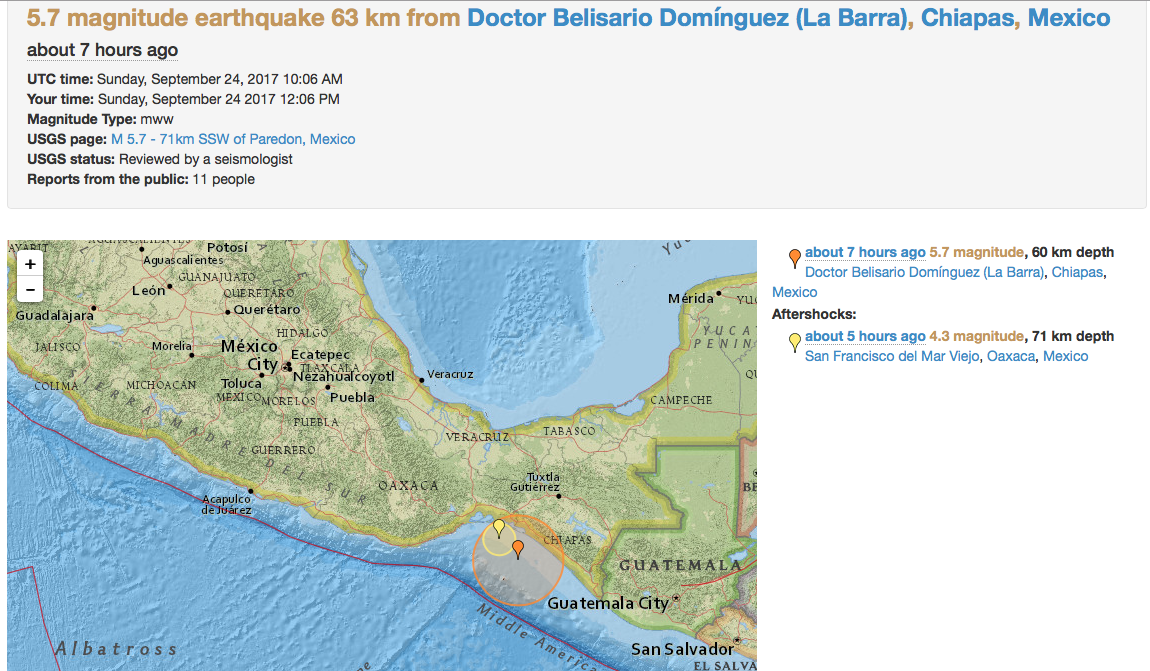 Another M 5,7 Earthquake in Mexico on the same line. New fault line ...