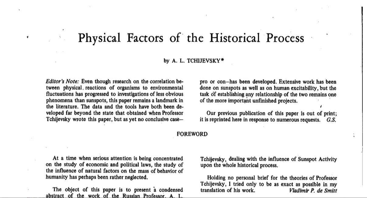 Tchijevsky, A. L.: Physical Factors of the Historical Process – ABRUPT ...